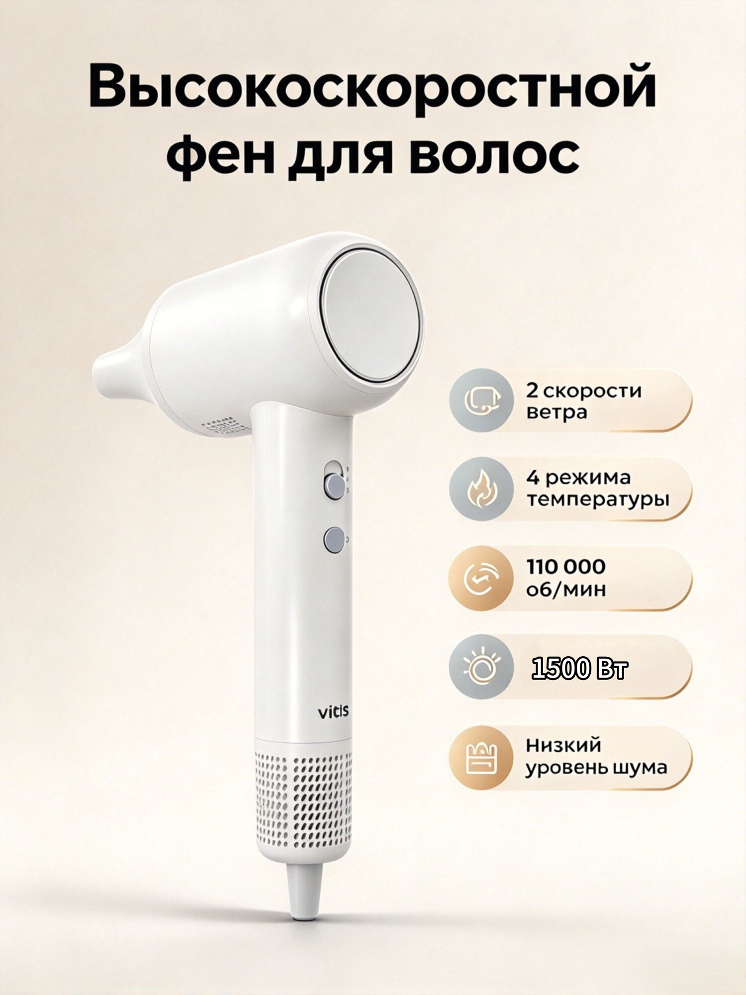 Фен для волос，1500W