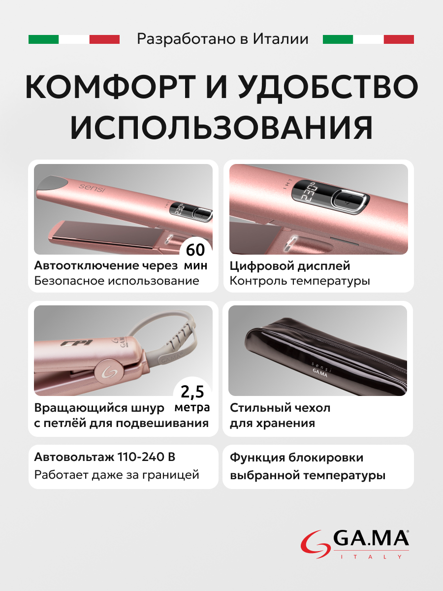 Выпрямитель для волос GA.MA CP1 NOVA WL DIG 5D IHT SENSI