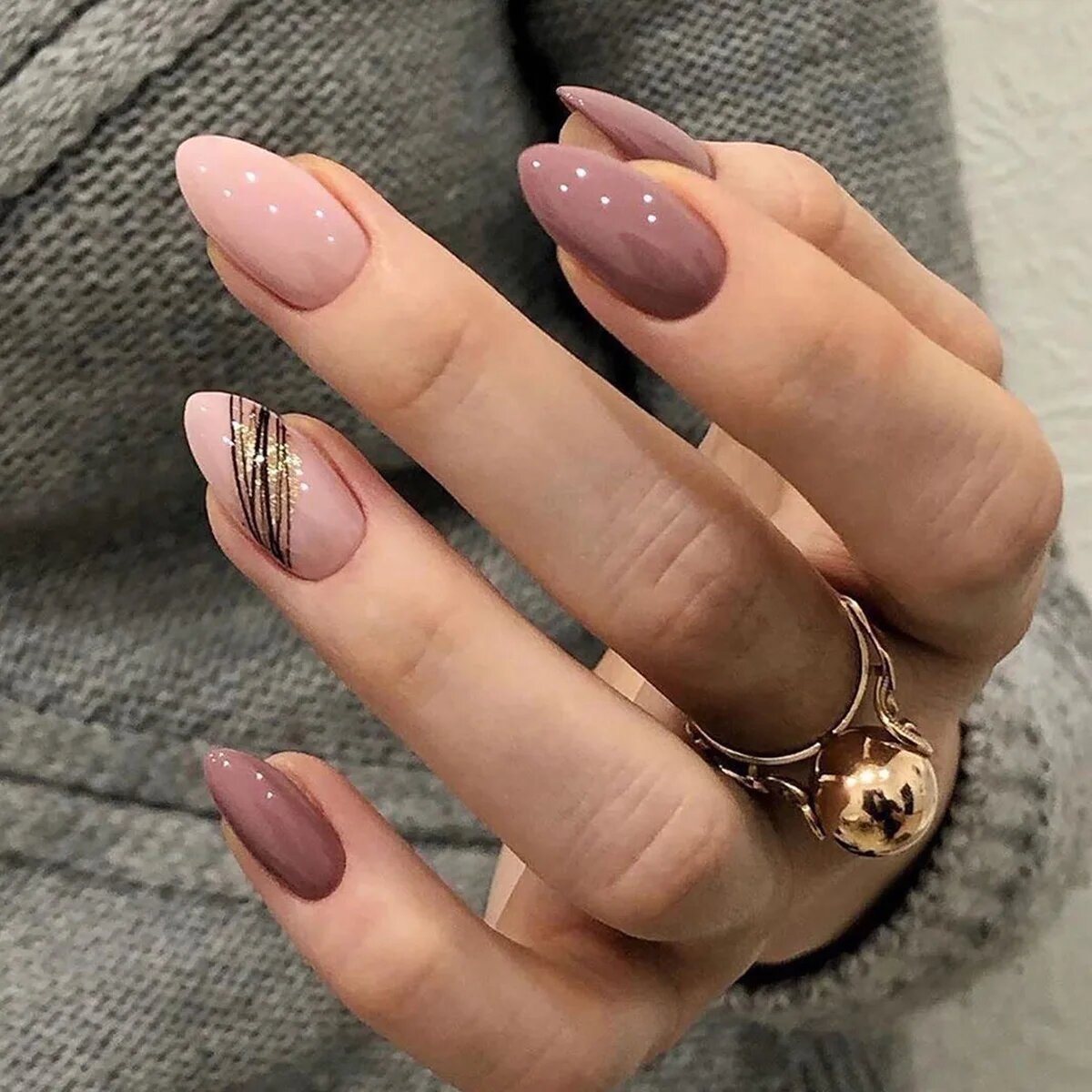 Накладные ногти миндаль, розовый цвет Fake Nails-JP867