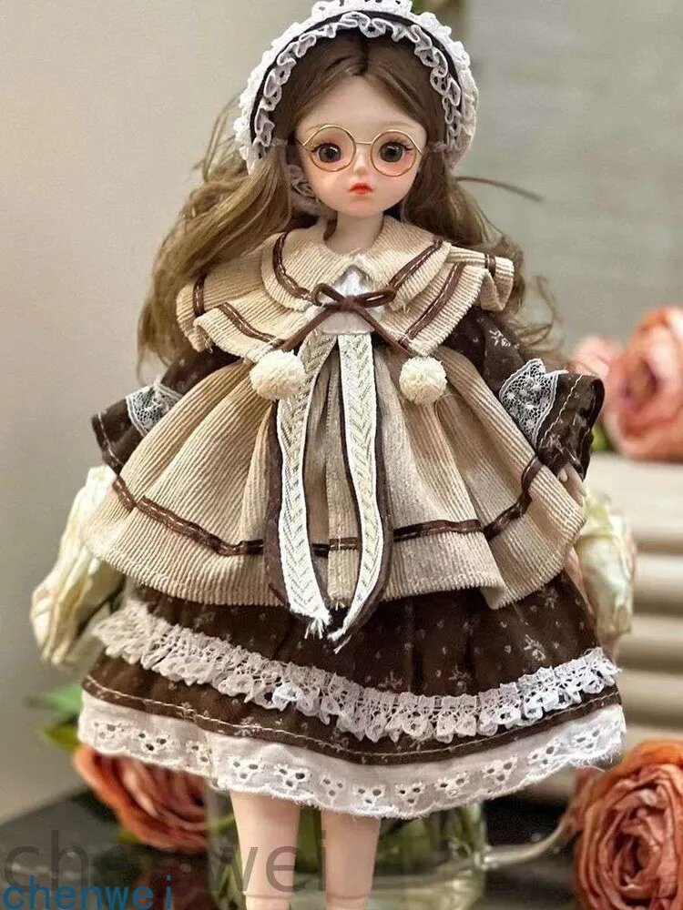 Кукла шарнирная BJD для девочки 31 см, с аксессуарами, коричневая