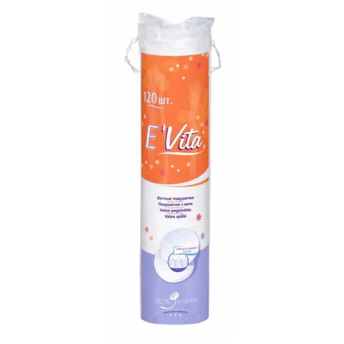 Bella Cotton Ватные диски E Vita круглые 120 шт