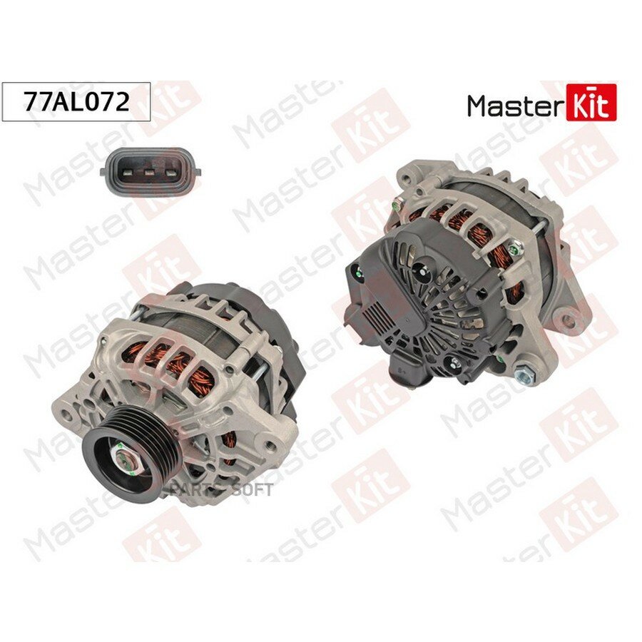 Генератор HYUNDAI SOLARIS, KIA RIO 17-> (14V 90A) Masterkit от официального дистрибьютора, MASTERKIT, артикул 77AL072
