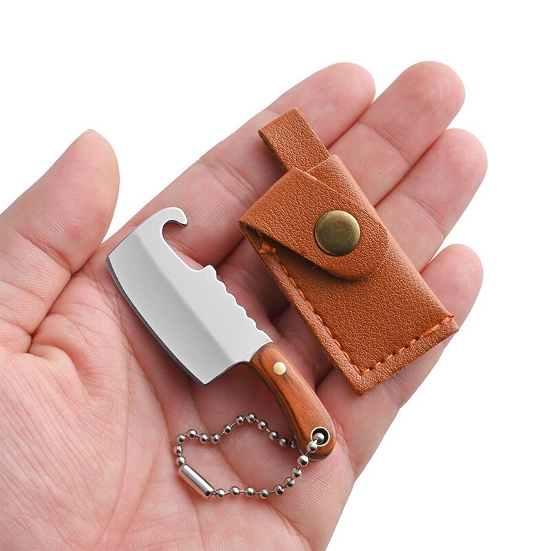 Миниатюрный нож с гладким клинком, EDC ключница для выживания, походов и кемпинга на природе