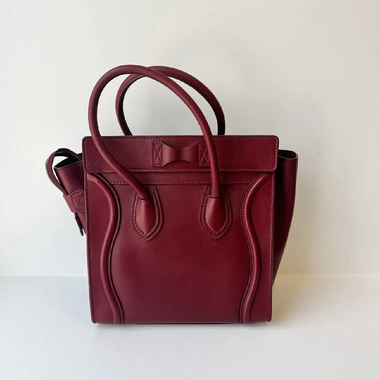 Сумка тоут CELINE Luggage Micro, бордовый — фото 1