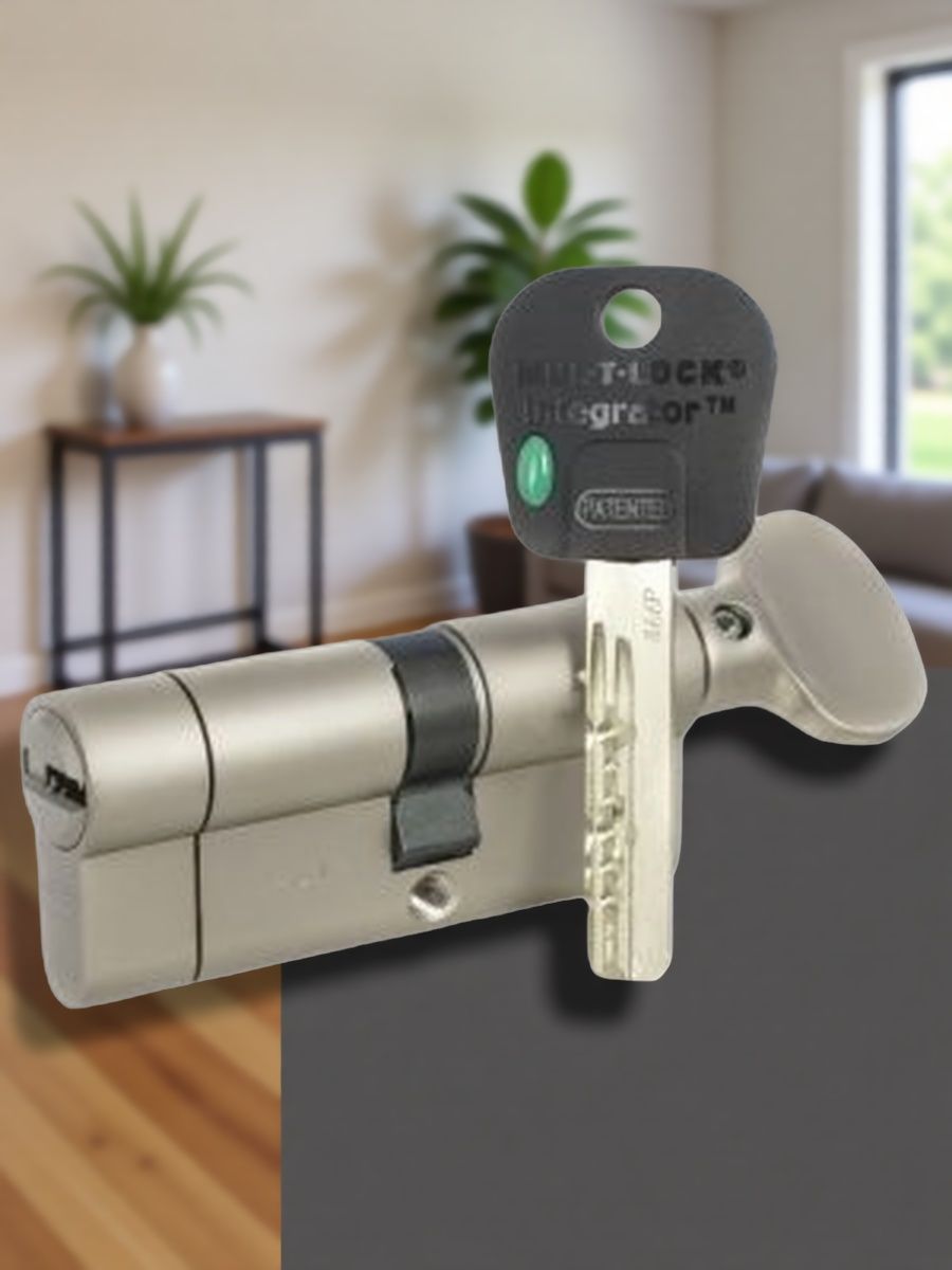 Цилиндр дверной MUL-T-LOCK Integrator 75мм(35Верт*40)ключ-вертушка , никель