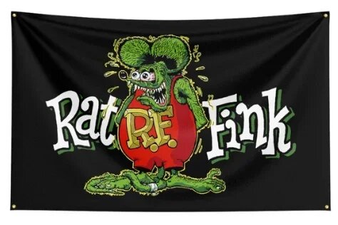 Флаг Rat Fink Choppers 90x150 см Полиэстер 60 х 90 см, 4 Grommets