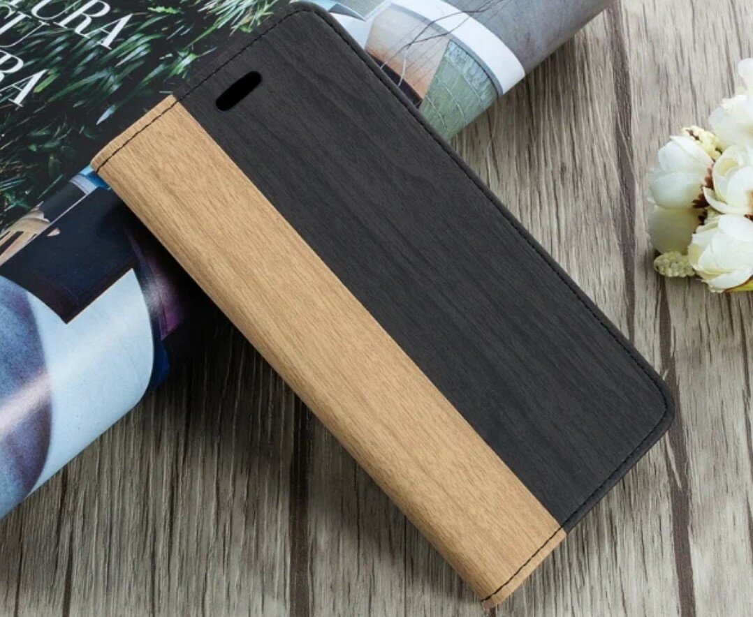Чехол-книжка MyPads "V Back", для Infinix HOT 20i, водоотталкивающий, антискользящий, черный