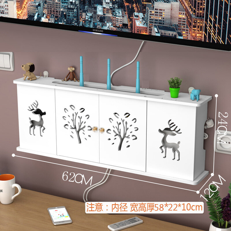 Бокс для хранения беспроводного маршрутизатора, настенный, без необходимости сверления, полка для оптического модема и ТВ-приставки.