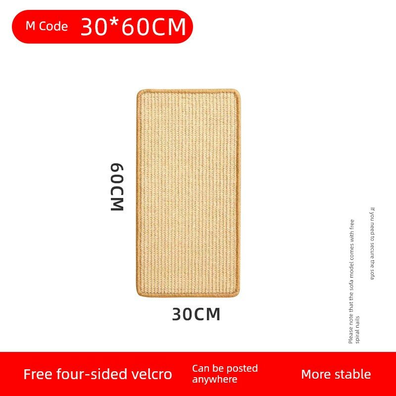 Коврик для когтей из джута 30x60 см для кроликов, крепкий, не осыпается, в комплекте магнитная лента, безопасный