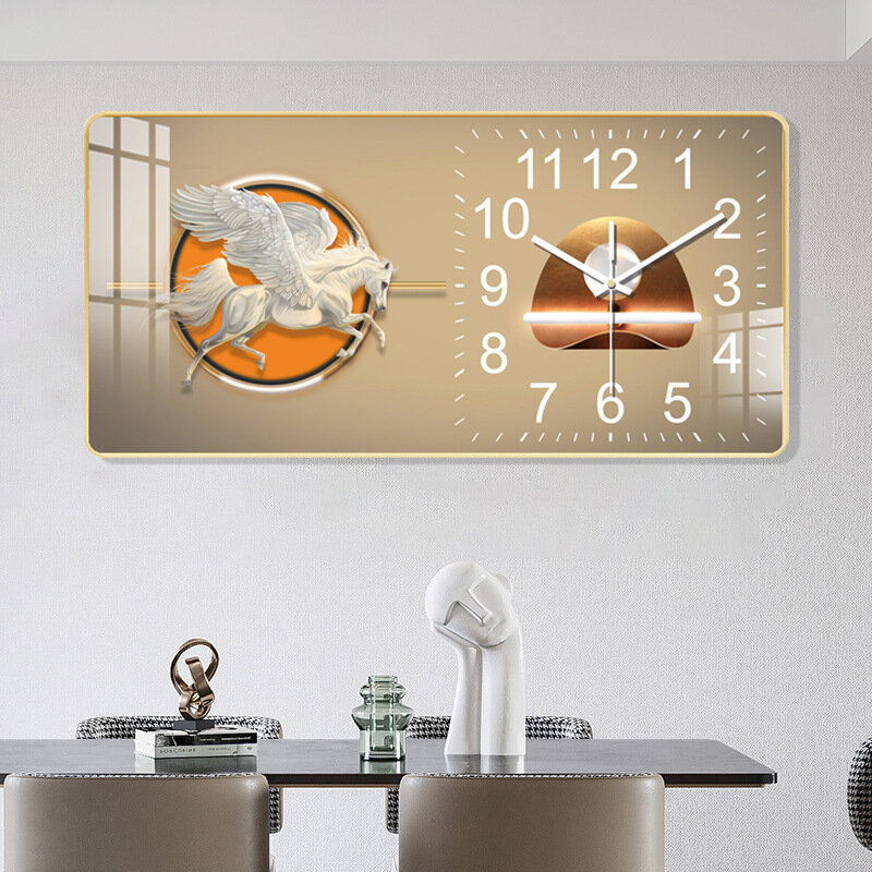Новые настенные часы в стиле легкой роскоши для гостиной, декоративная картина, настенные часы для прихожей, креативные бесшумные часы в китайском стиле для столовой.