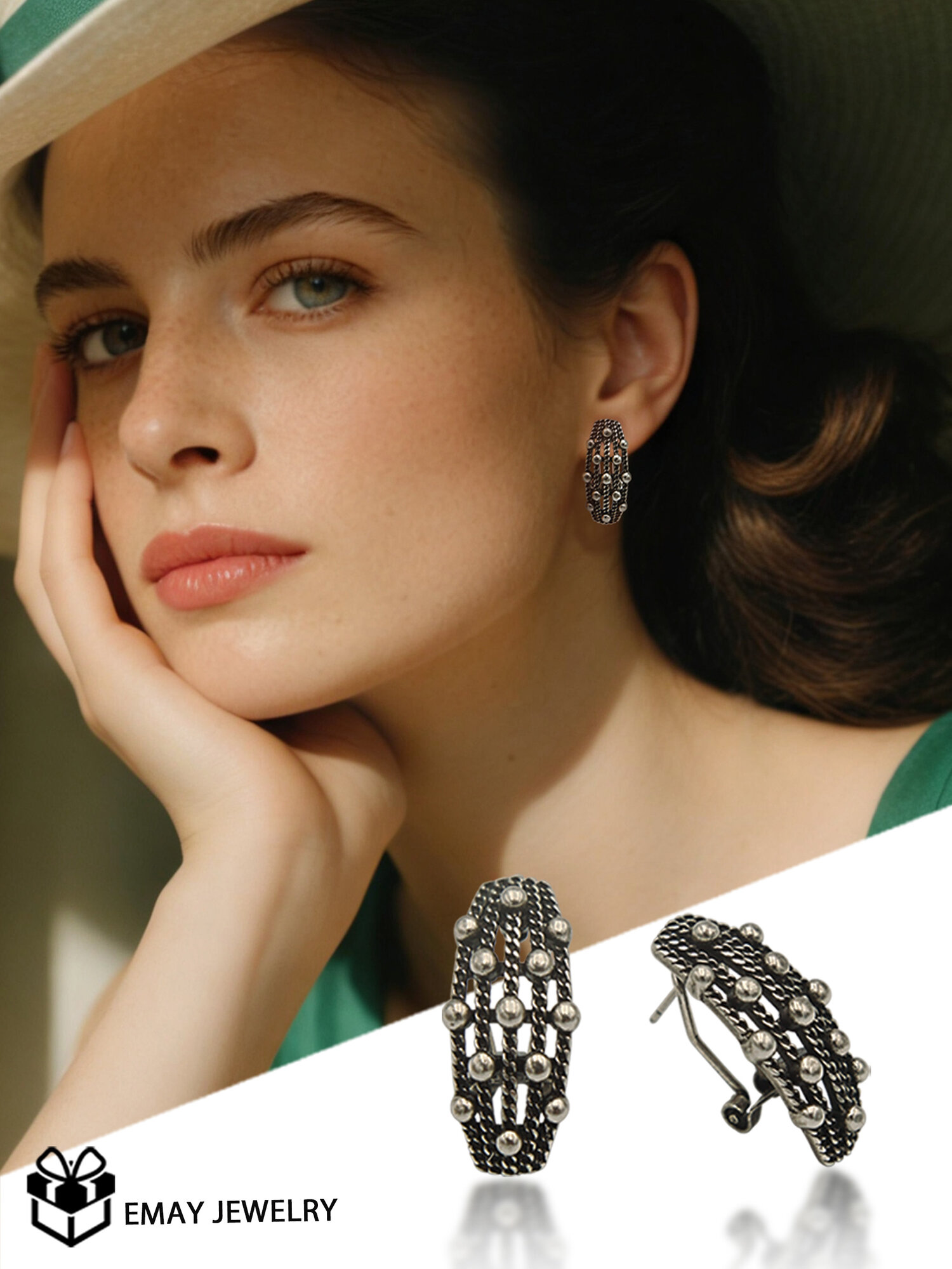 Серьги двусторонние