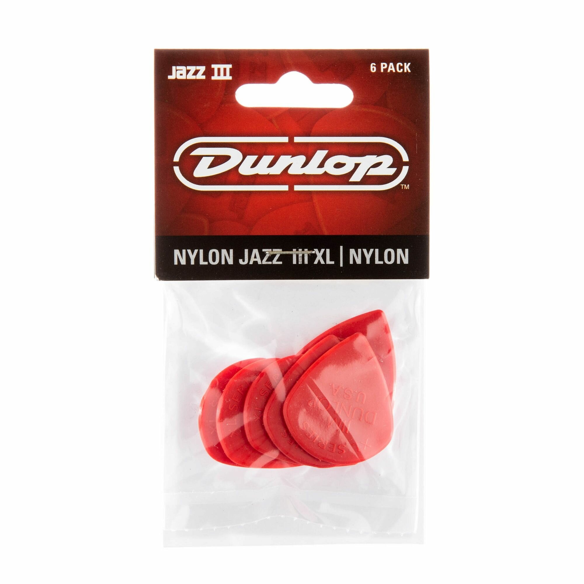 Набор медиаторов 6шт 1.38 mm Dunlop 47PXLN Nylon Jazz III XL