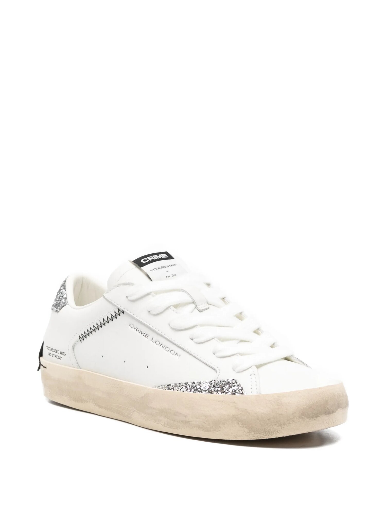 Кроссовки Crime London Glitter low-top sneakers, размер 36, white — фото 1