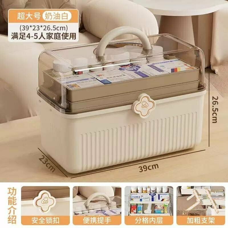 Аптечка домашняя большая контейнер органайзер для хранения лекарств и медикаментов дома пластиковый с крышкой, 26 л