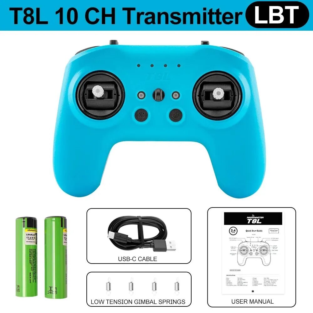 Аппаратура RadioMaster T8L, 2.4G, 10CH, встроенный ELRS, джойстики X5 Hall, 10-100mW