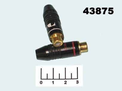 Разъем RCA гнездо на кабель gold Premier красный (1-225G)