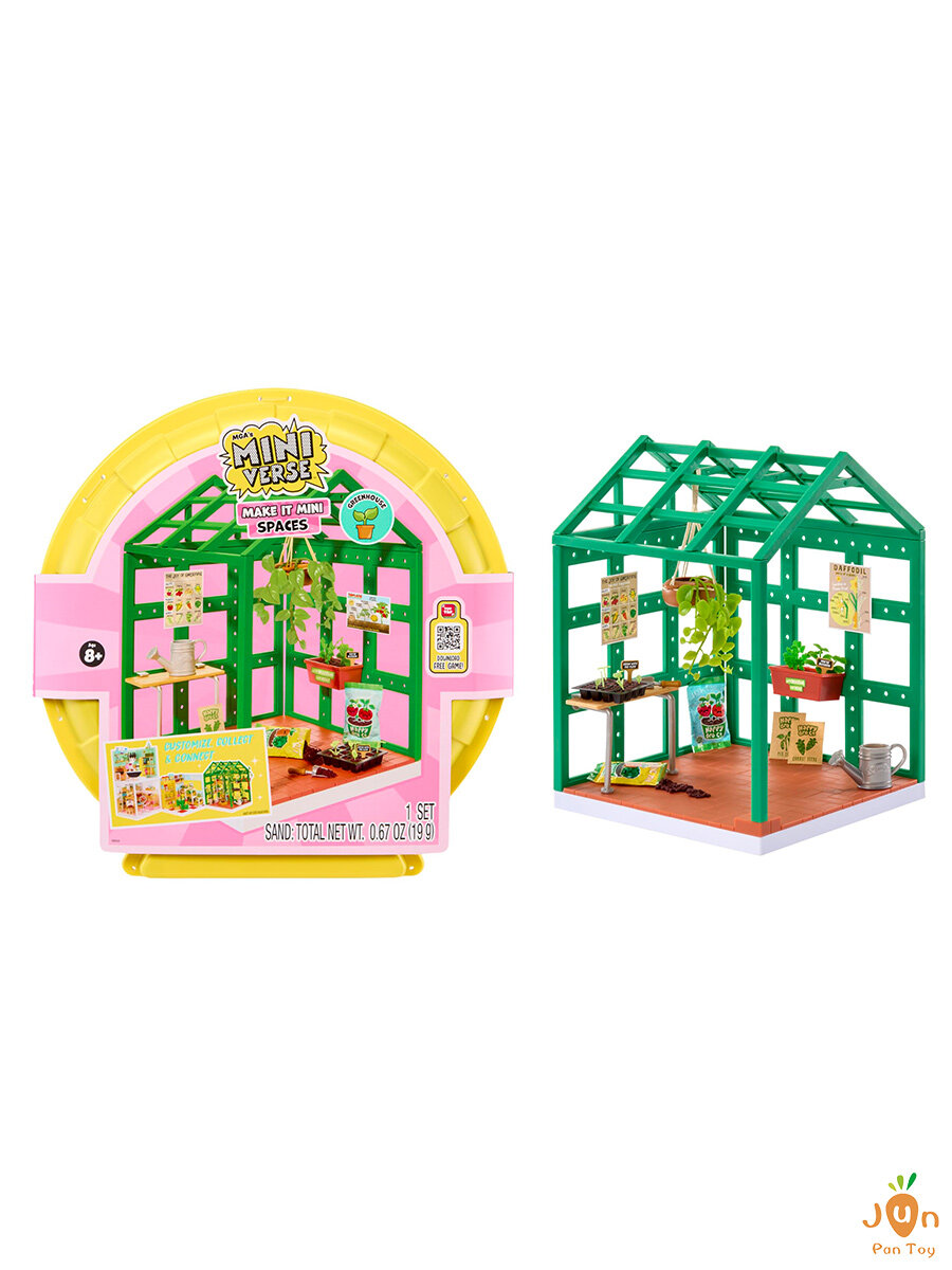 MGA's Miniverse Make It Mini Spaces Greenhouse Building Set / Набор Для Создания Теплиц Miniverse От MGA Превращает Его В Мини-пространство, Крафтовый, Для Коллекционеров И Детей От 8 Лет