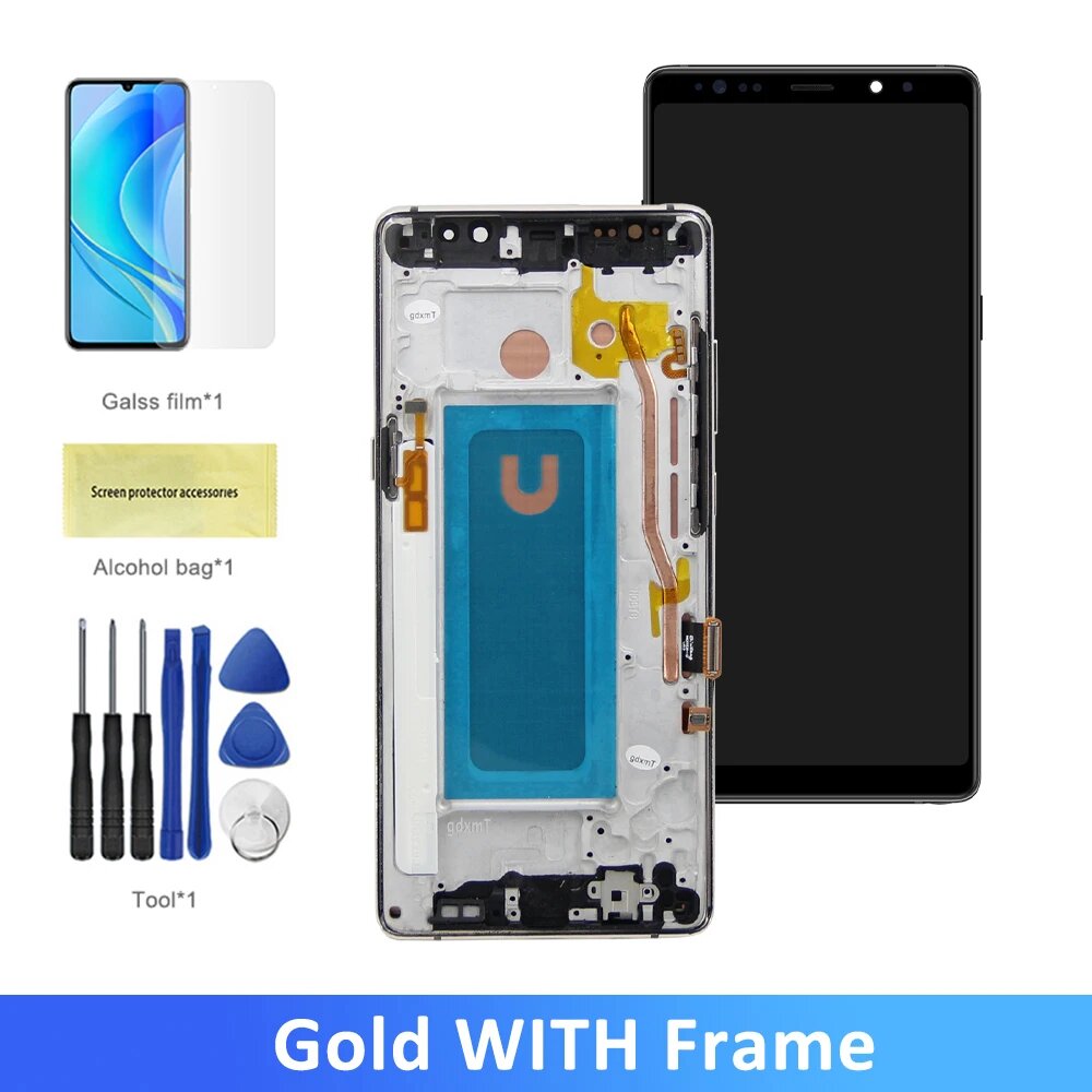 Экран Note 8, экран с рамкой для Samsung Note8 N950F N950U N950W N950FD, ЖК-дисплей, TFT Gold Frame