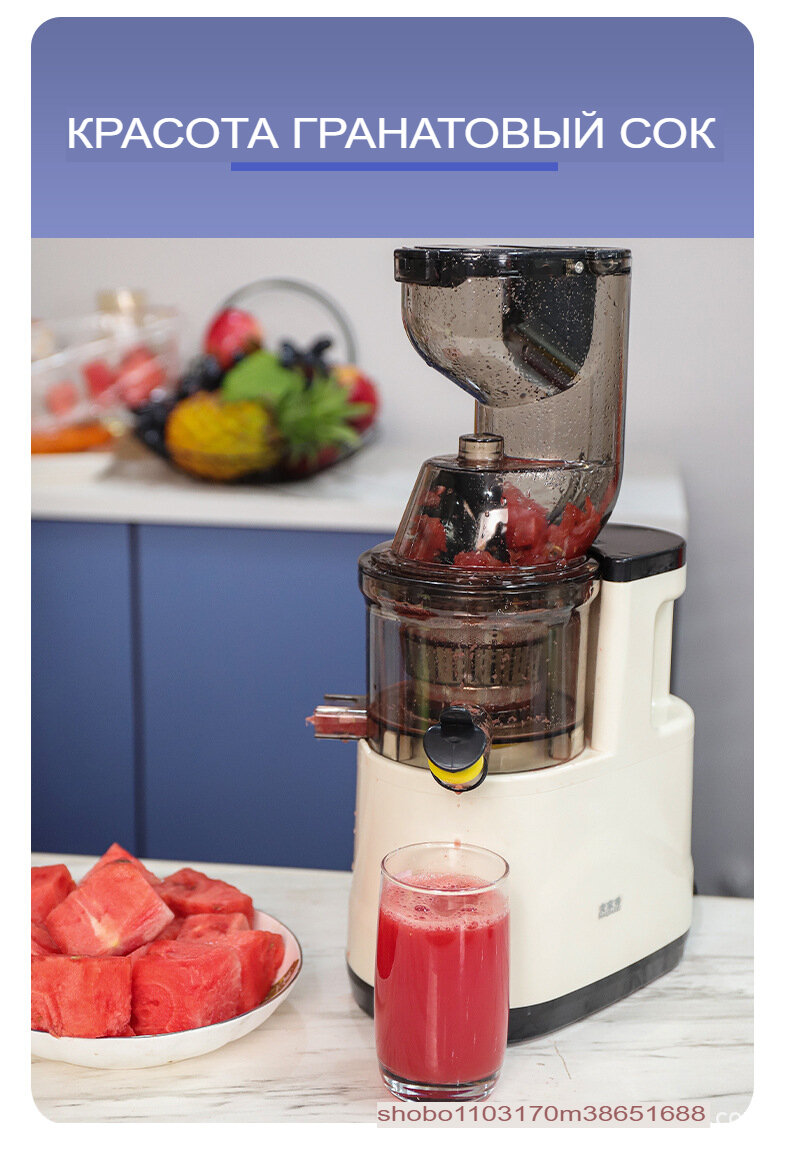 Соковыжималка шнековая электрическая для фруктов, овощей, орехового молока, мороженого