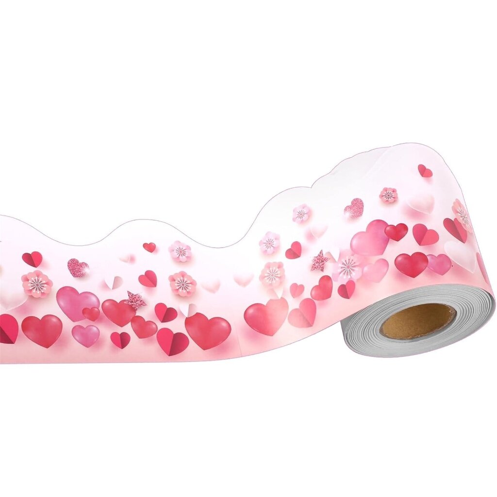 59-футовая Длинная Наклейка С Сердечком Valentine Border Trim Sticker для Стены спальни