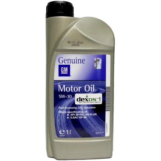 Моторное масло GM (general Motors) General Motors Dexos1 Gen3 5W-30 синтетическое 1 л (Бельгия)