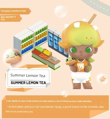 POPMART Dimoo Pet Vacation Слепой Бокс Летний Лимонный Чай Коллекционная Фигурка Незапечатанная Декор