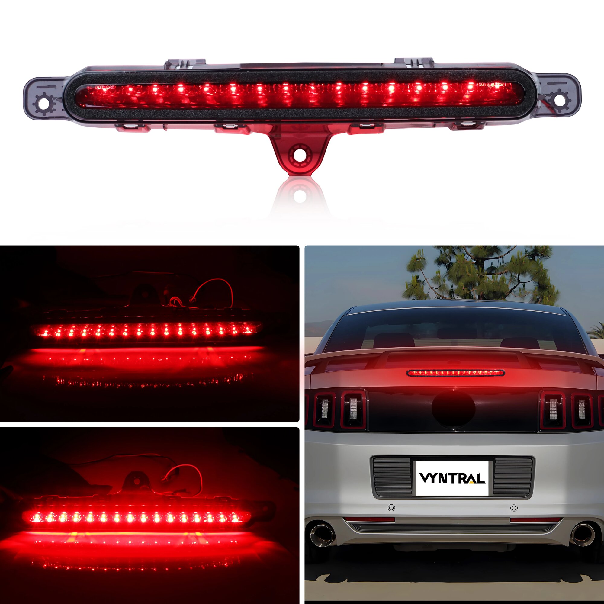 3-й стоп-сигнал с LED, Smoked lens Red для Ford Mustang 2010-2014