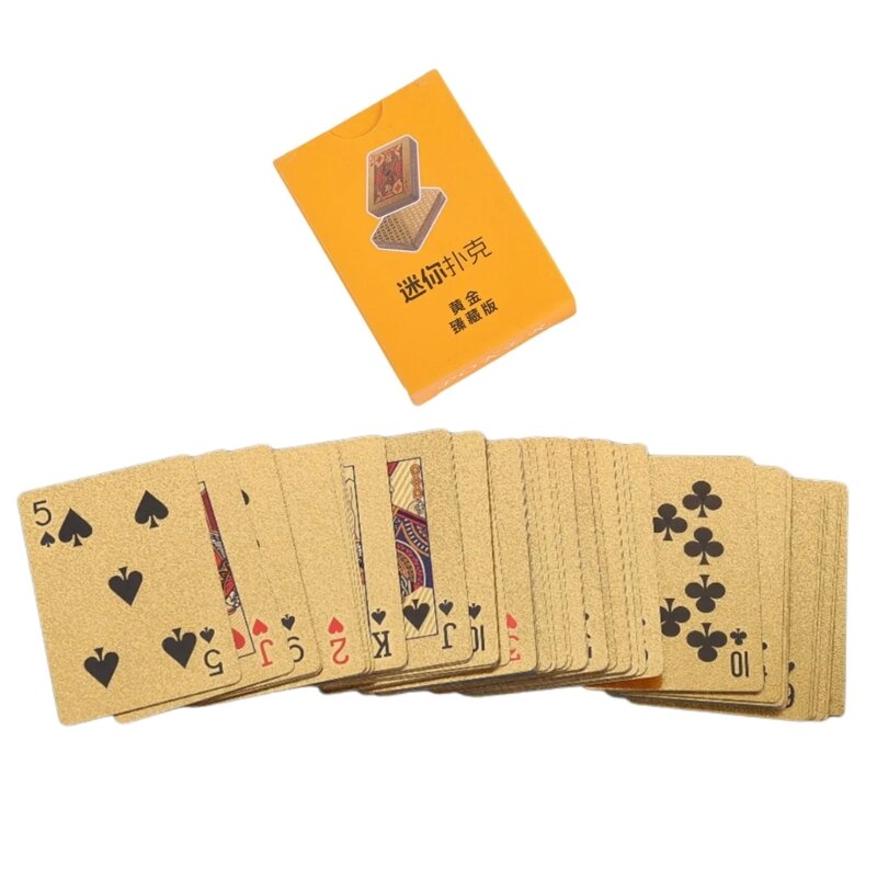 Золотые Пластиковые Игральные Карты Компактного Размера Outdoor Travel Party Playing Card Водонепроницаемая Игровая Карта Для Путешествий И Вечеринок