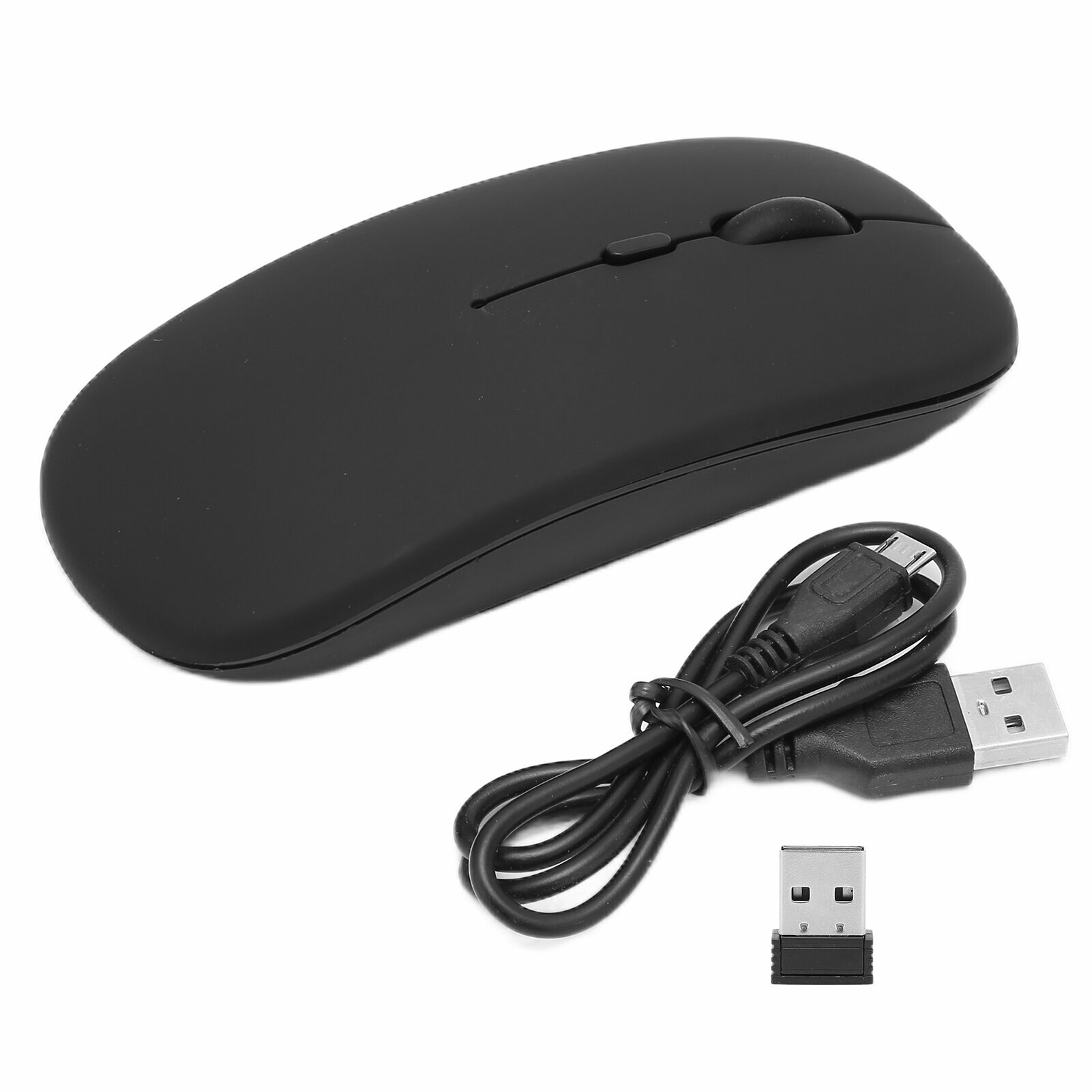 Беспроводная мышь Smart Mini Mini Portable 2,4G беспроводная мышь с кабелем зарядки приемника для Office Computer Tabletblack Dual Mode