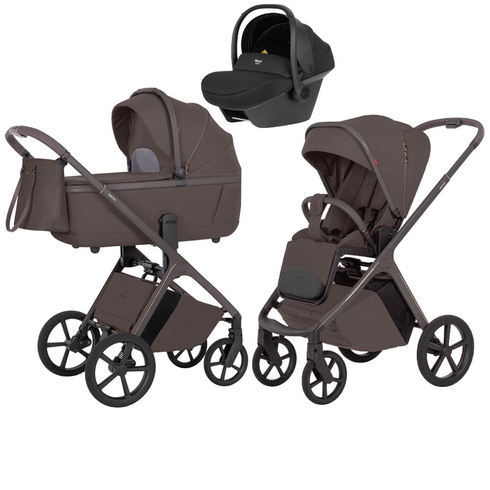 Коляска 3 в 1 Carrello Vector Merino Beige люлька, прогулочная, автолюлька с рождения до трех лет