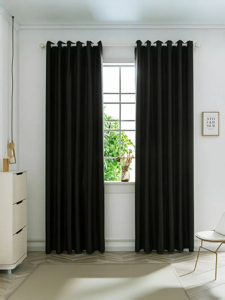 Штора 100х265 см черный