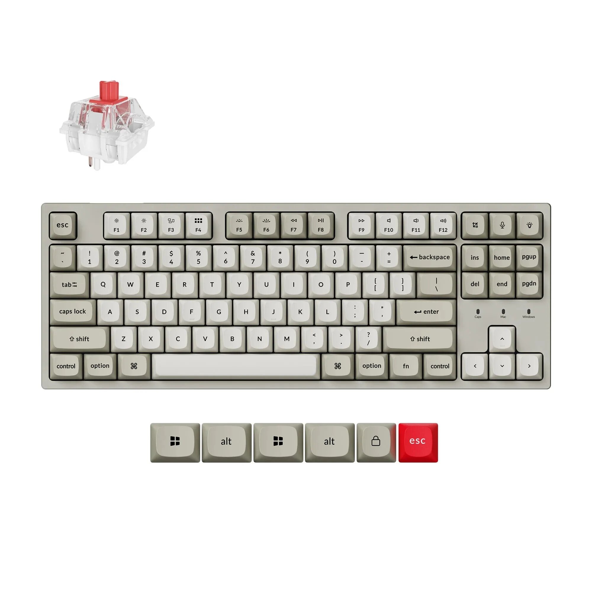 Keychron C1 Pro 8K проводная механическая клавиатура TKL Keychron Red