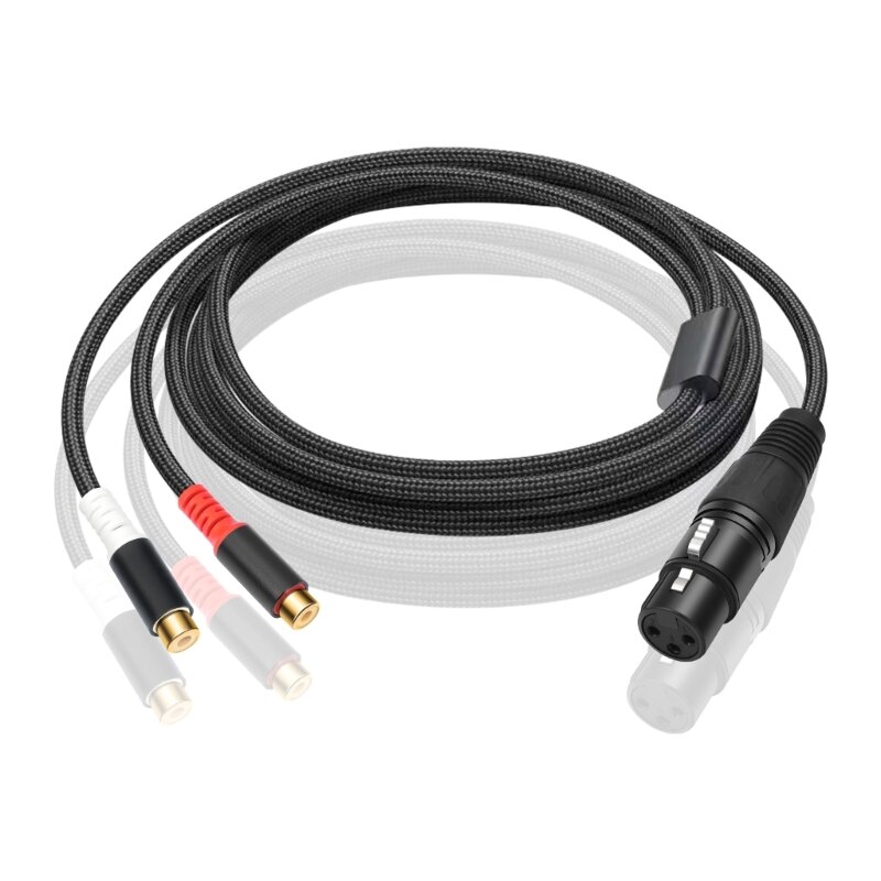 Соединительный звуковой кабель 2RCA Male-XLR Female XLR-Double 2RCA Male Splitter Соединительный кабель для подключения Микрофона