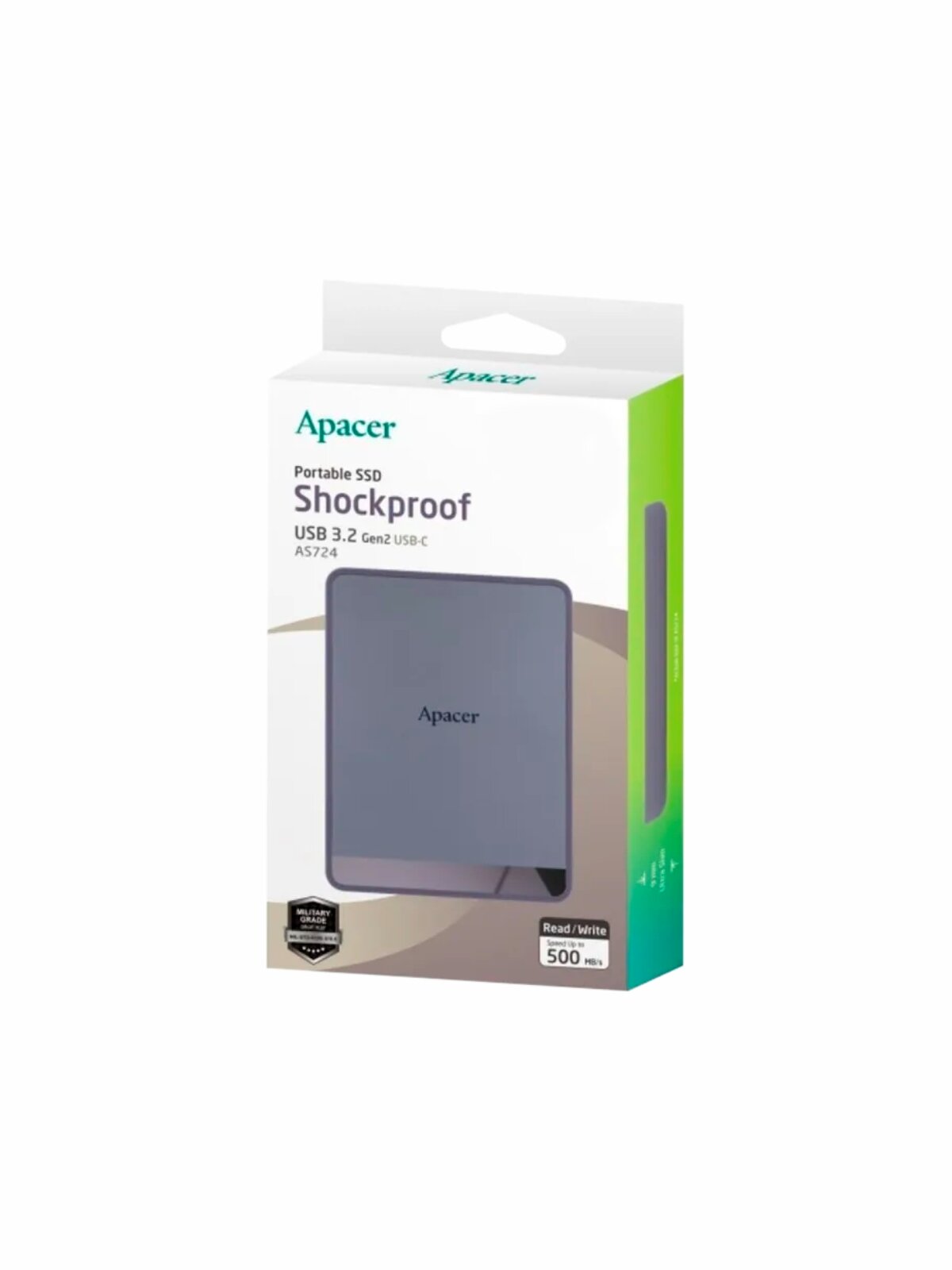 Твердотельный накопитель Apacer AS724MC, внешний, USB 3.2 Gen2, 512Gb