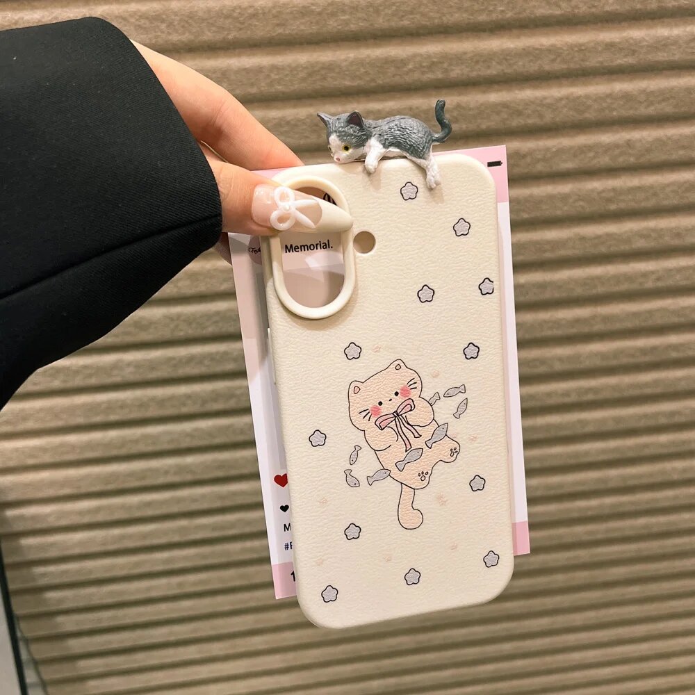 Чехол для iPhone 15 Plus с 3D котом, цвет 02IE45 SP62