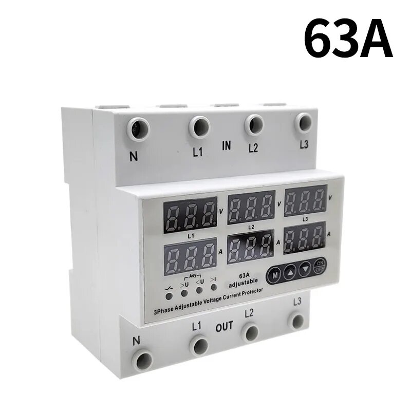 Реле защиты от перепадов напряжения CNMAWAY AVP-40A/63A/100A 3 фазы 3 Phase 63A