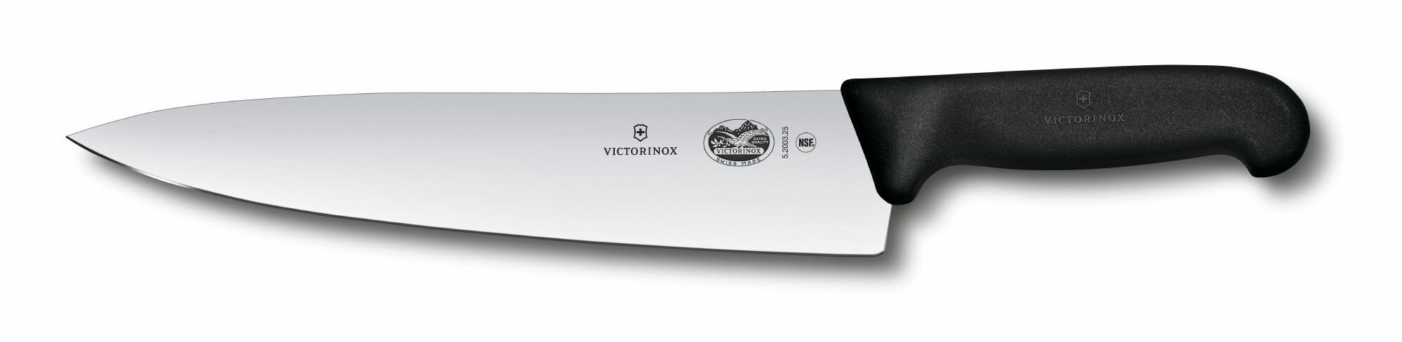 Нож разделочный VICTORINOX Fibrox, с лезвием 25 см, чёрный, 5.2003.25