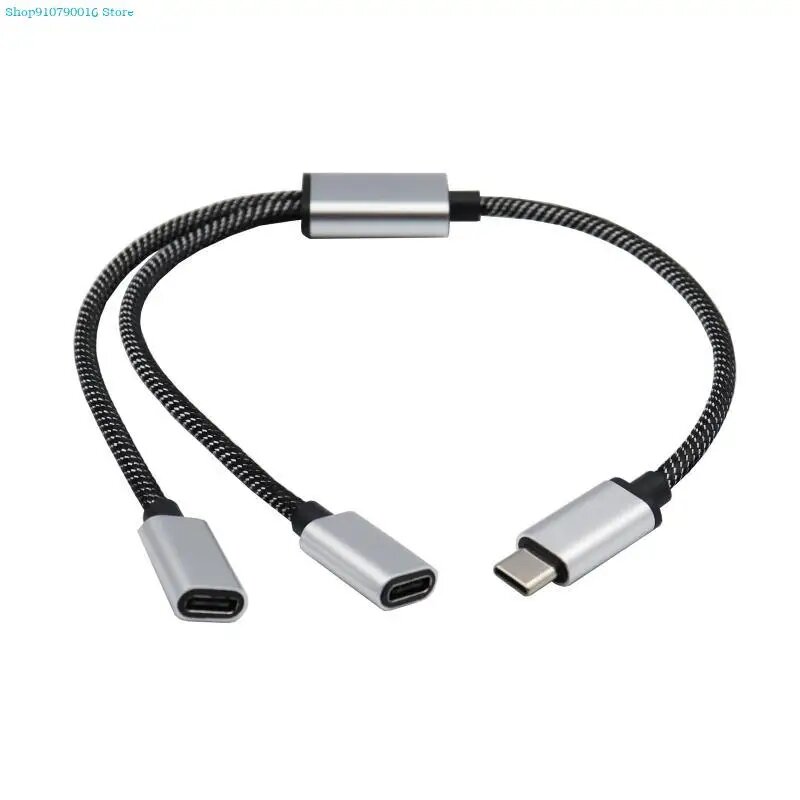 Портативный разветвитель USB C «папа» на двойной USB C «мама» USB Y-разветвитель Кабель-разветвитель типа C для устройств типа C Игровая ручка