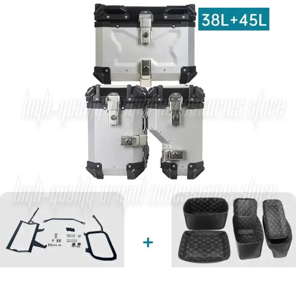 Мото кофр алюминиевый 38L+45L, Цвет: style 2