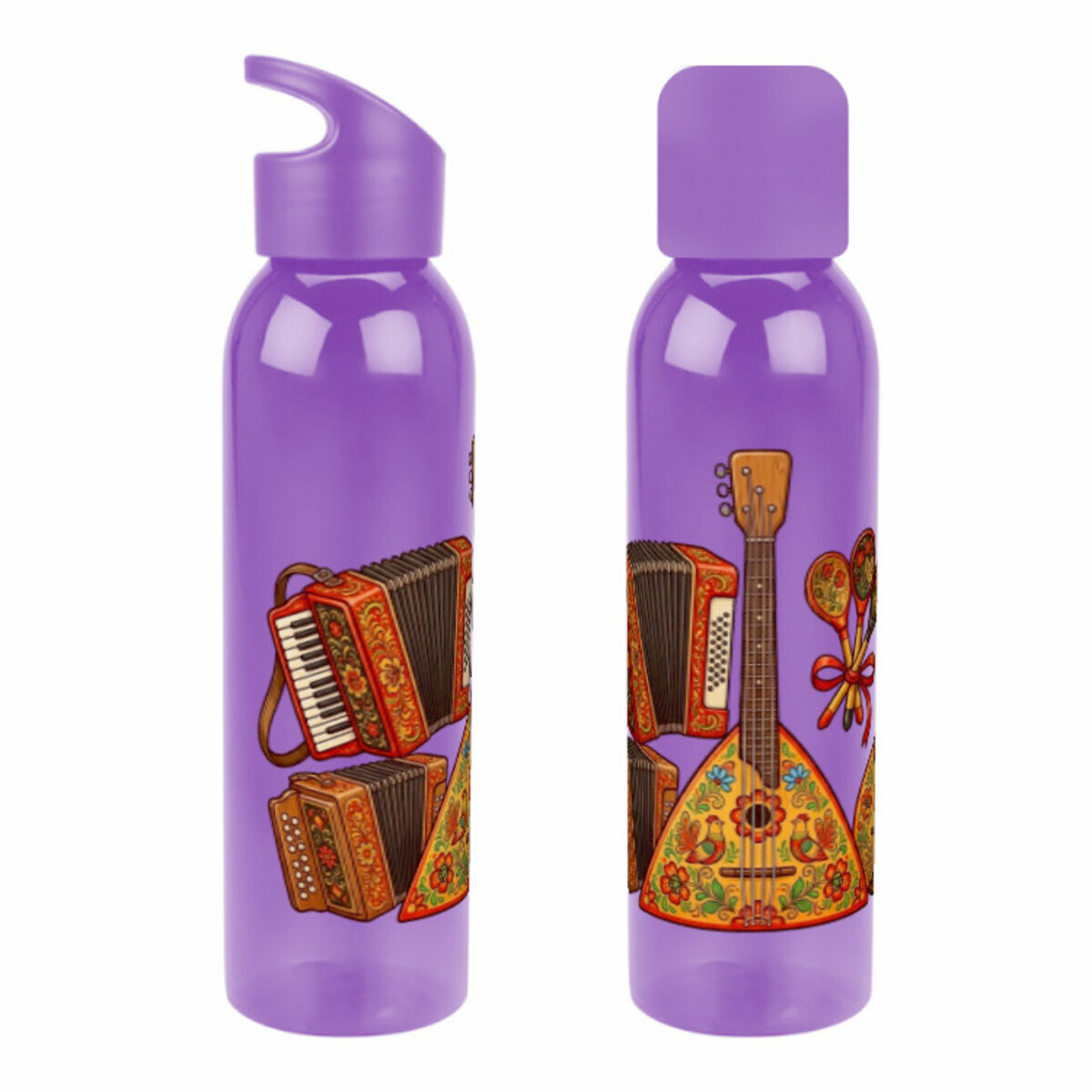 Бутылка для воды «Народные инструменты» (фиолетовый)