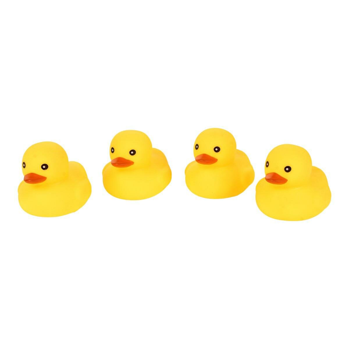 Набор игрушек для купания "Pinch Duck", 4 шт, резиновые уточки, 6 см, желтый