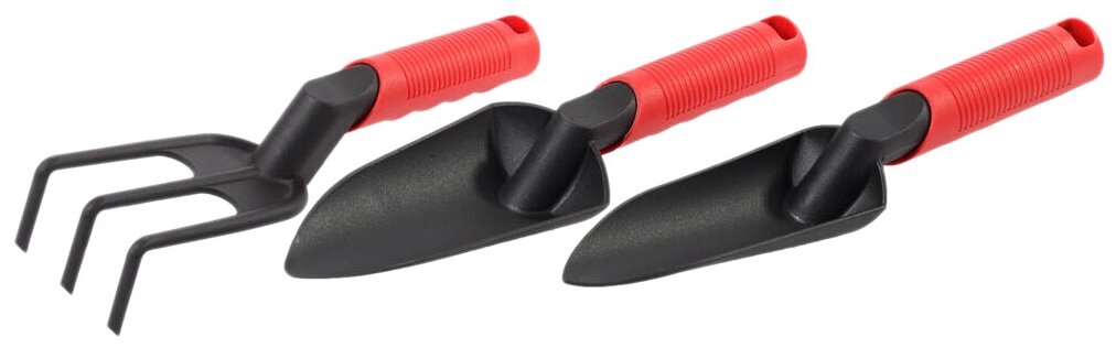 Набор Grinda: Совок посадочный широкий, совок посадочный, рыхлитель, с нейлоновым корпусом, 3 предме .