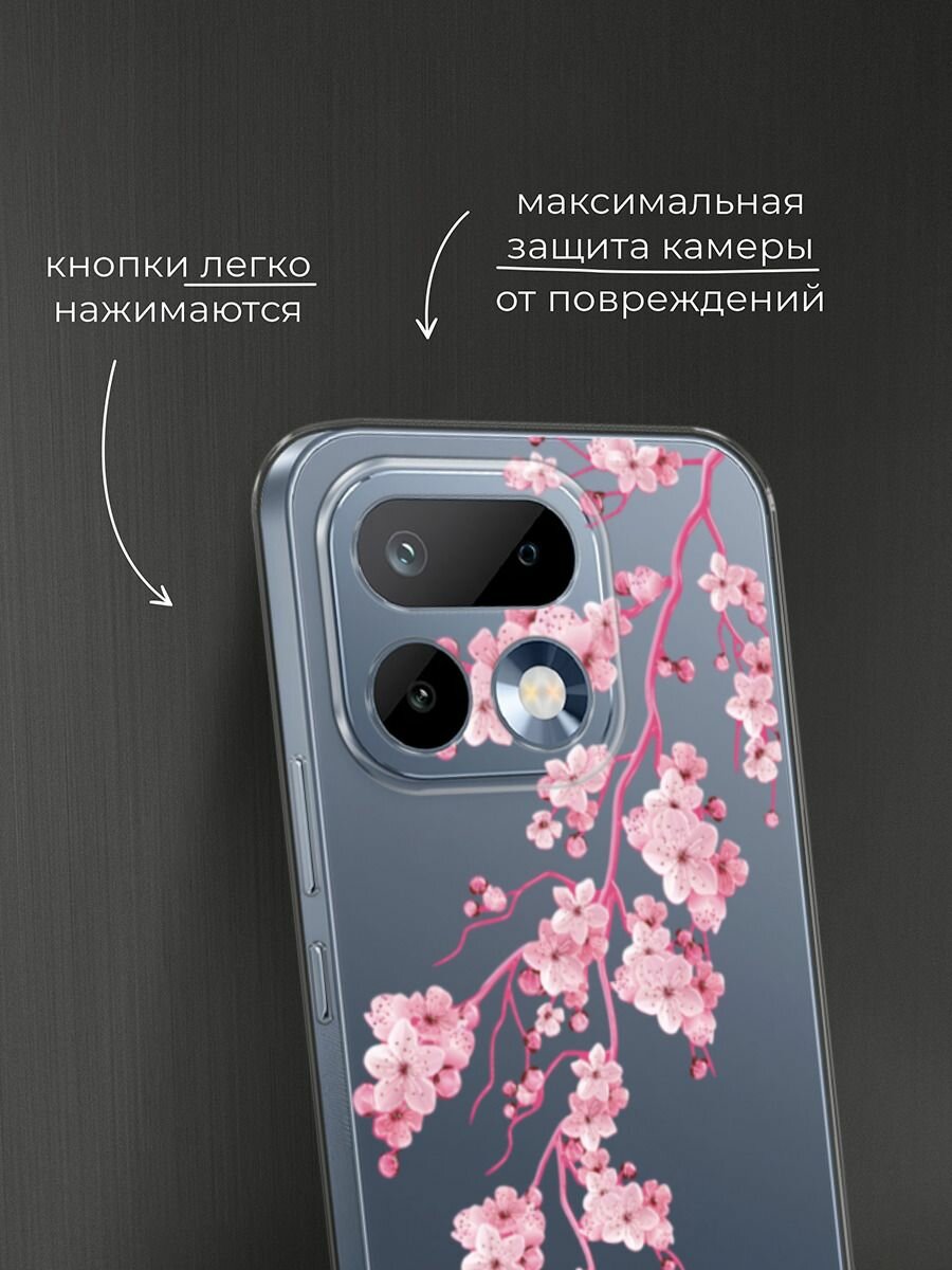 Силиконовый чехол на Realme 16 Pro / Реалме 16 Про с принтом Ветка сакуры 2 — фото 1