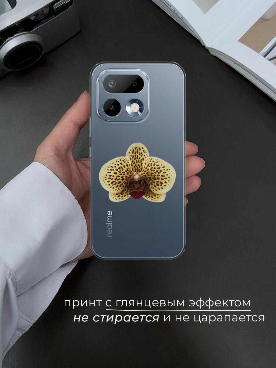 Силиконовый чехол на Realme 16 Pro / Реалме 16 Про с принтом Желтая орхидея — фото 1