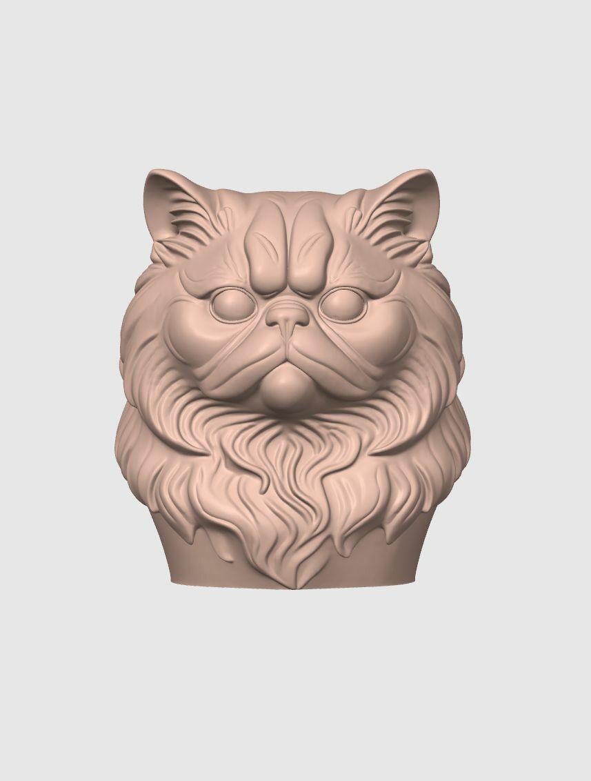 Эксклюзив! Статуэтка кошки - Персидская кошка (10 см, бежевый матовый) - Милый друг, подарок, талисман