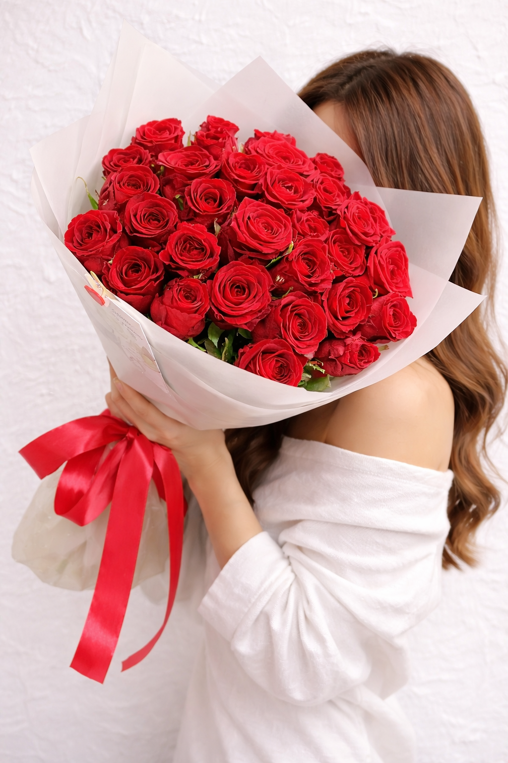 Букет из 31 красной розы 60 см