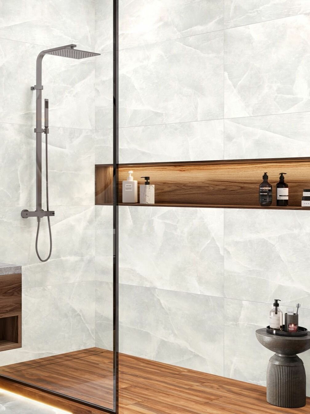 Delacora Солт белый / Salt White D120244L Керамогранит лаппатированный карвинг 1200X600