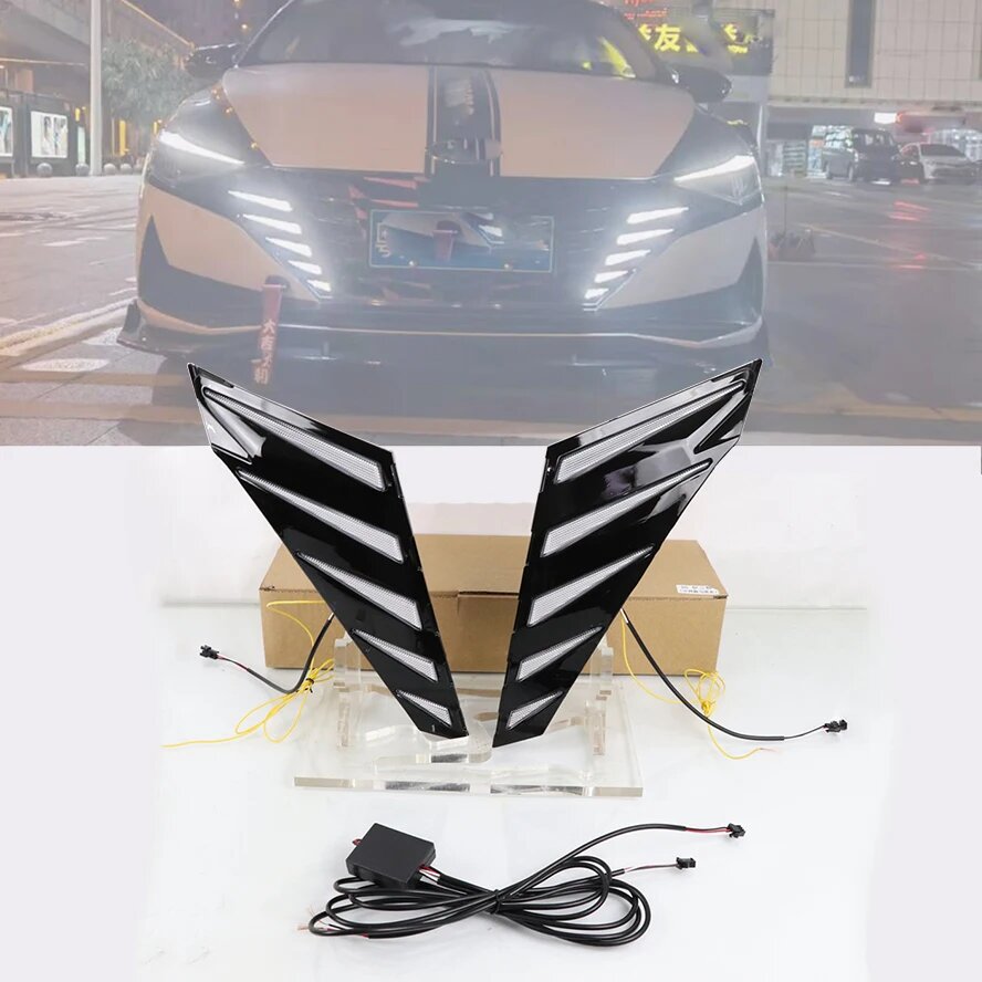 Hyundai Elantra 2021 2022 Светодиодные Дневные Ходовые Огни DRL Фары Противотуманные Фары Указатель Поворота В Сборе Решетка .