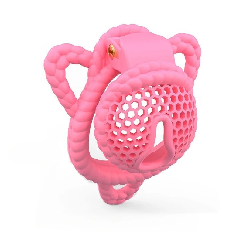 Сотовый замок целомудрия, дышащее устройство целомудрия, БДСМ, бондаж, кольцо для Red-B-50ring