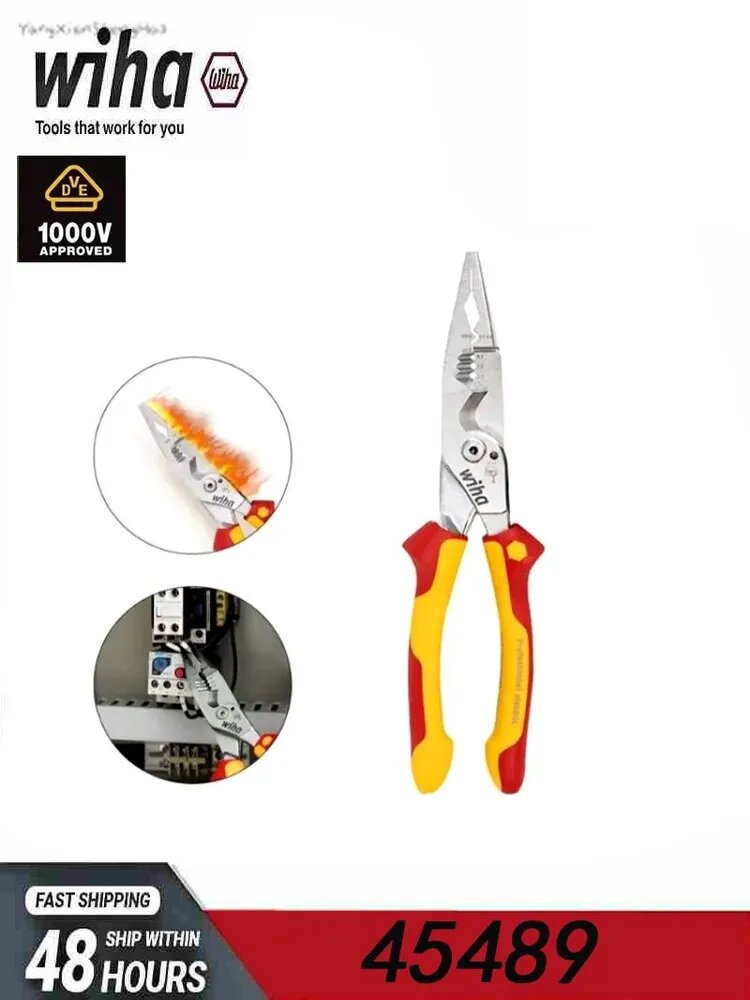 Wiha Бокорезы для электромонтажа 230 мм удлиненные прямые красный/желтый